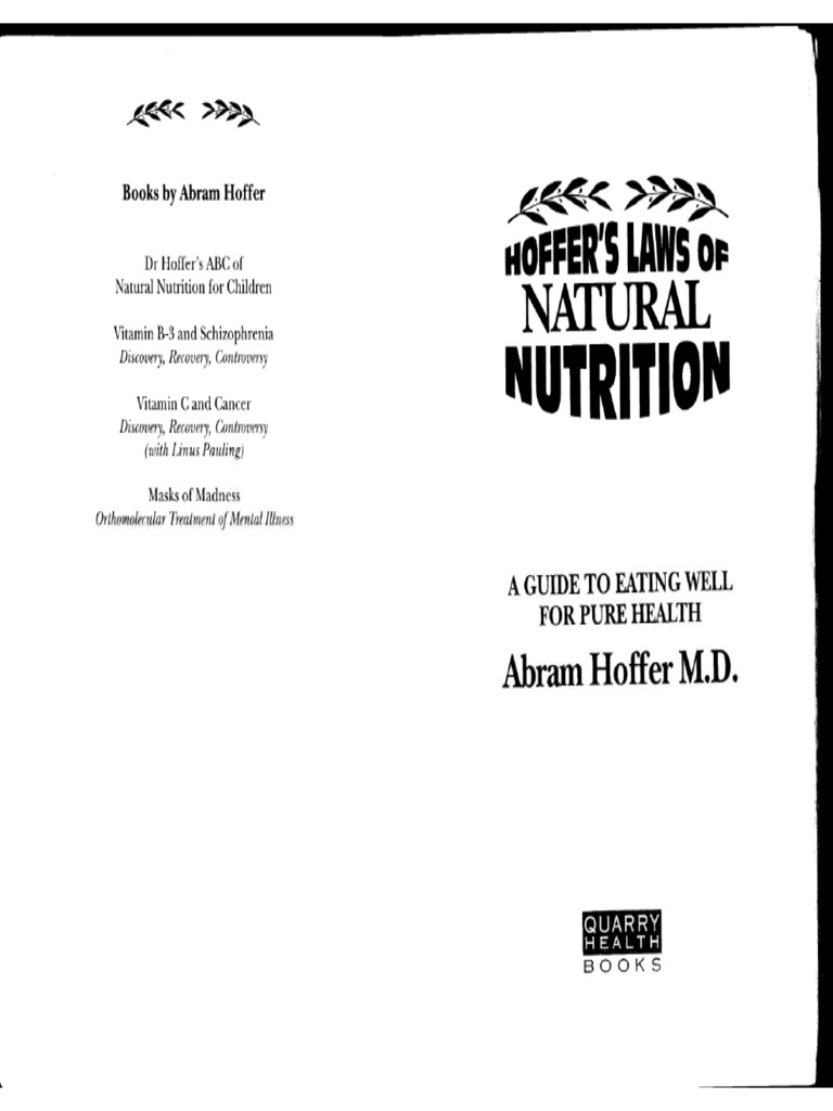 (Abram Hoffer) Hoffer Laws of Natural Nutrition | PDF