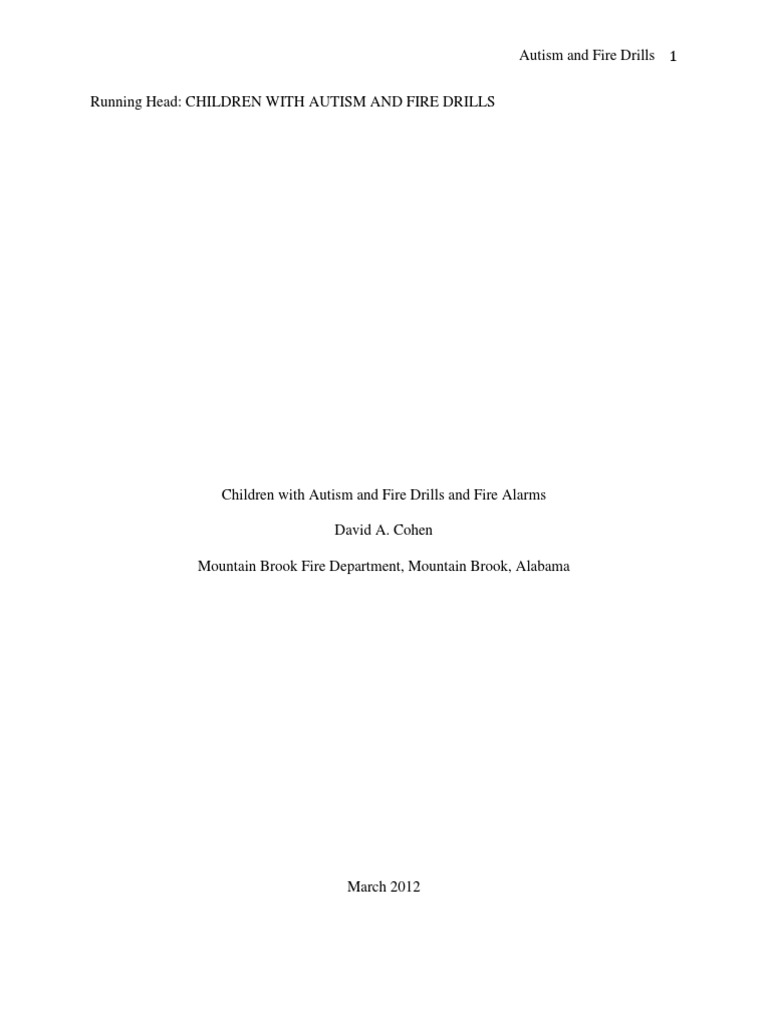 Autism Fire Drill | PDF | Autism Spectrum | Pervasive Developmental ...