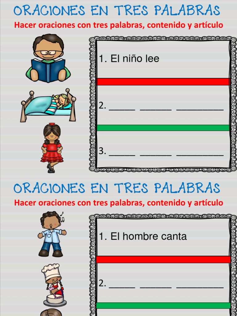 Oraciones de Tres Palabras | PDF