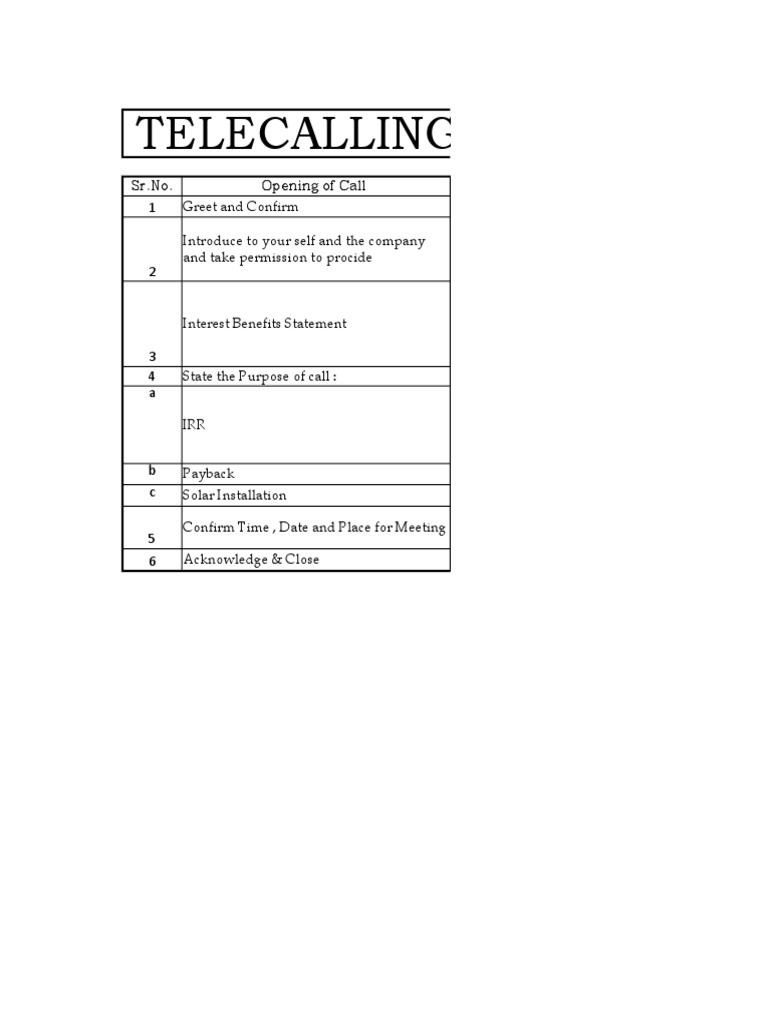 Telecalling Structure | PDF | Business