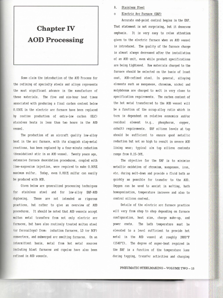 Pneumatic Steelmarking - Chapter IV AOD Processing | PDF | Steelmaking ...