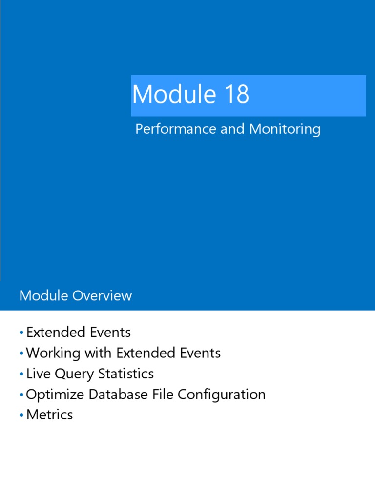 Performance and Monitoring | PDF | Microsoft Sql Server | Sql