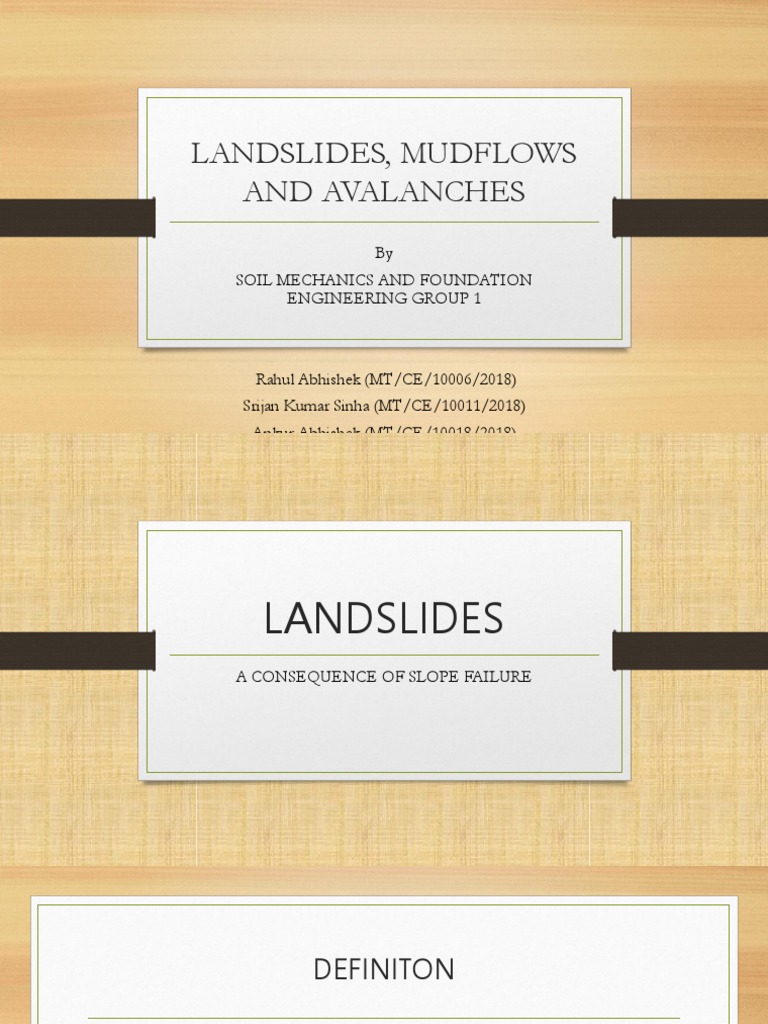 Landslides, Mudflows and Avalanches | PDF | Landslide | Snow