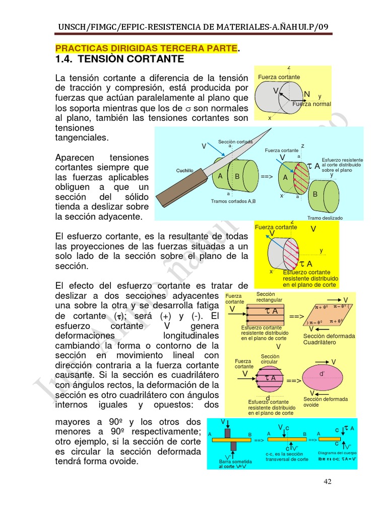 3ra - Pràct.Resist - Mats.2 Capt | PDF | Esfuerzo cortante | Estrés (Mecánica)