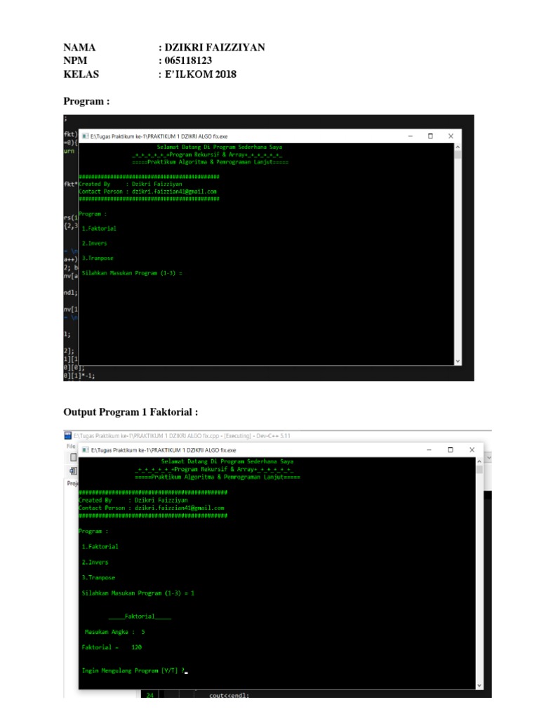 Algoritma Lanjut Dzikri Faizziyan | Download Free PDF | Software Engineering | C++