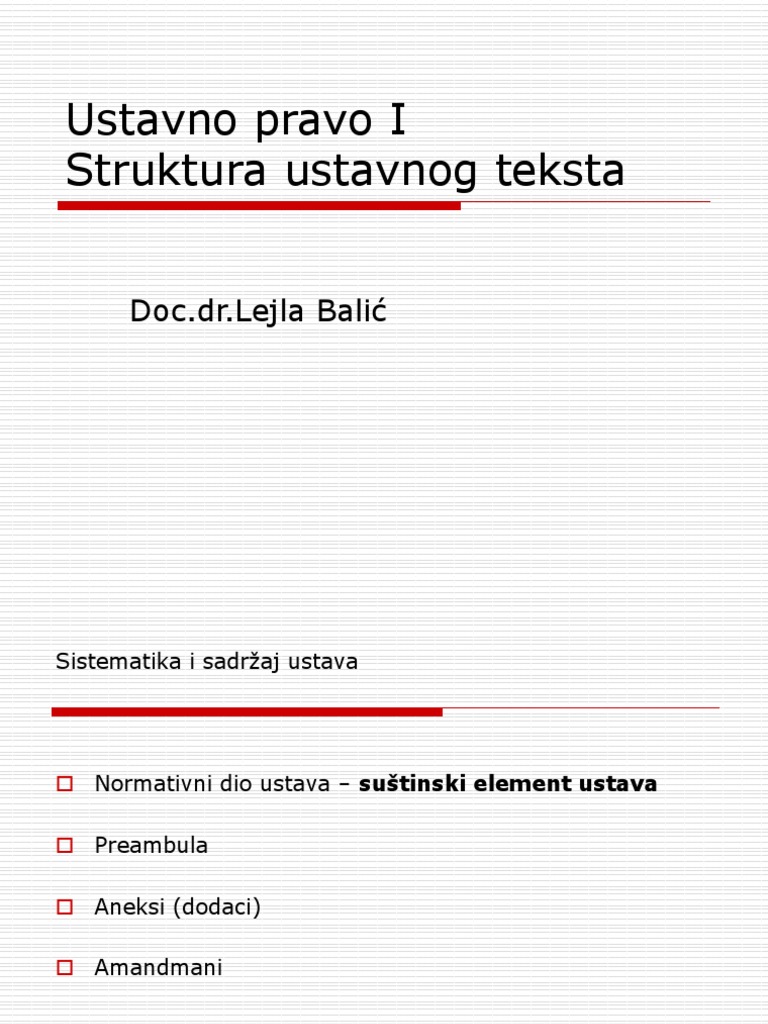Struktura Ustava | PDF