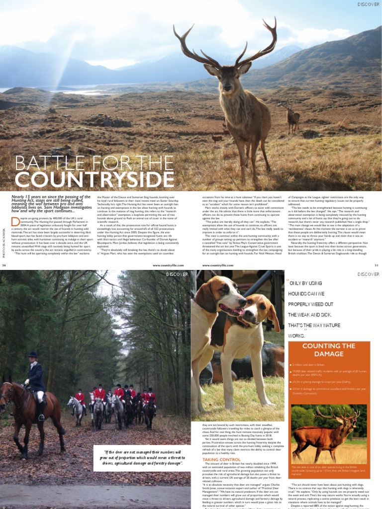Battle For The Countryside Magazine DP Spread | PDF | Hunting | Fox Hunting