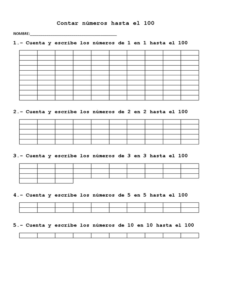 Contar Hasta 100 En Espanol: Numeracion Del 1 Al 100 – KYQQ