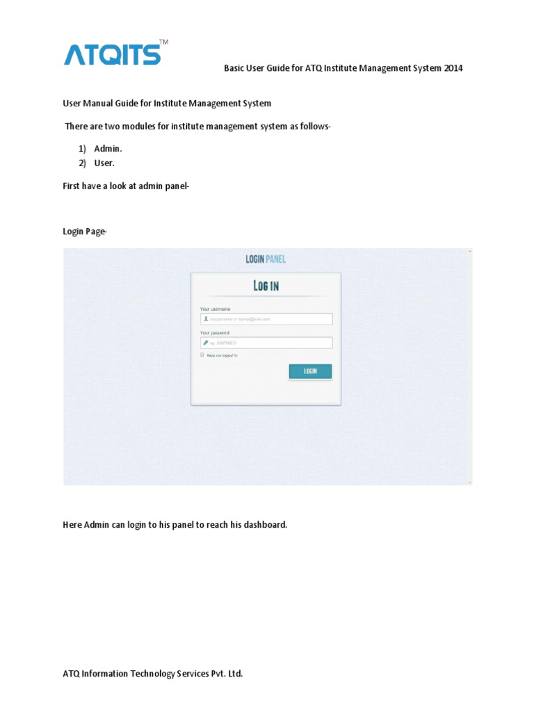 User Manual Guide For Institute Management System | PDF | Cyberspace ...