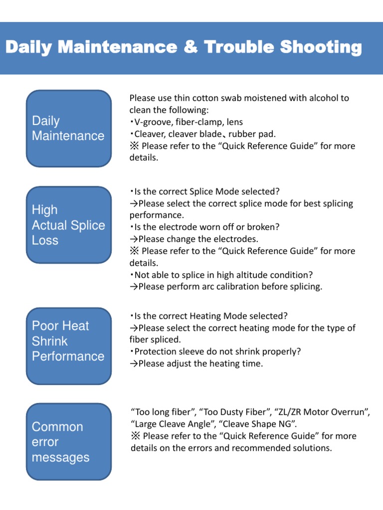 Fusion Splicer Daily Maintenance Guide | PDF