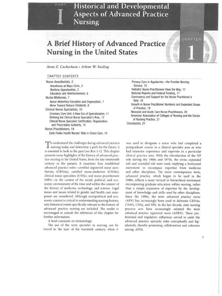 5118 Hamric Chapter 1 (APRN History) | PDF
