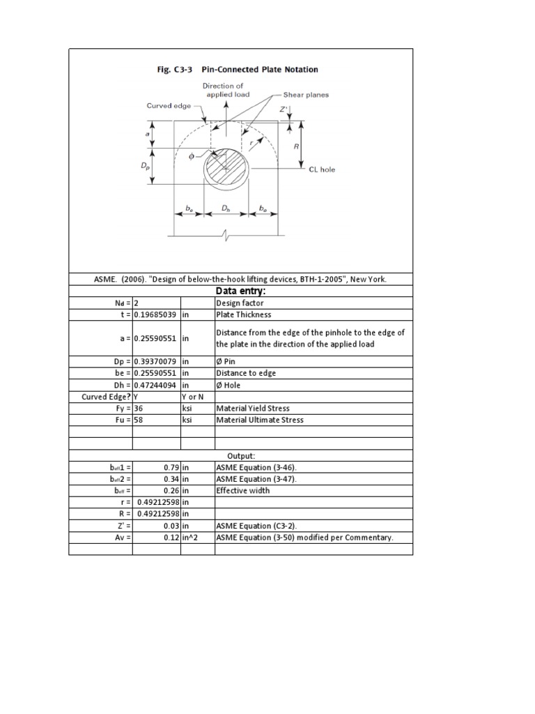 25 Lifting Lug Design Per ASME BTH-1-2005 | PDF | Applied And ...