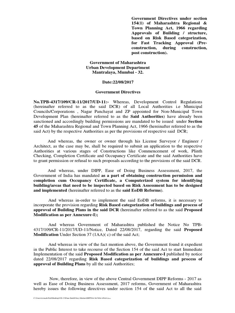 Notification For Approvals of Building Plans PDF | PDF | Architect ...