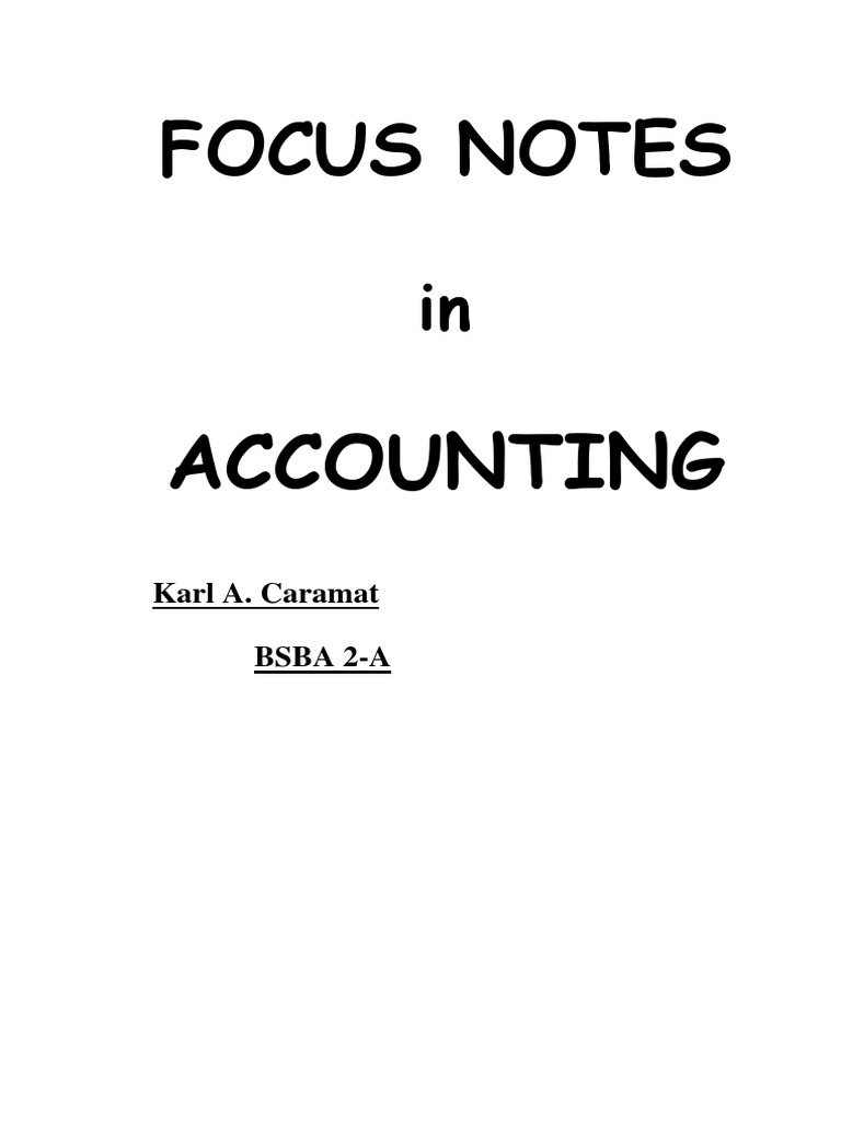 Accounting Focus Note | Download Free PDF | Debits And Credits ...