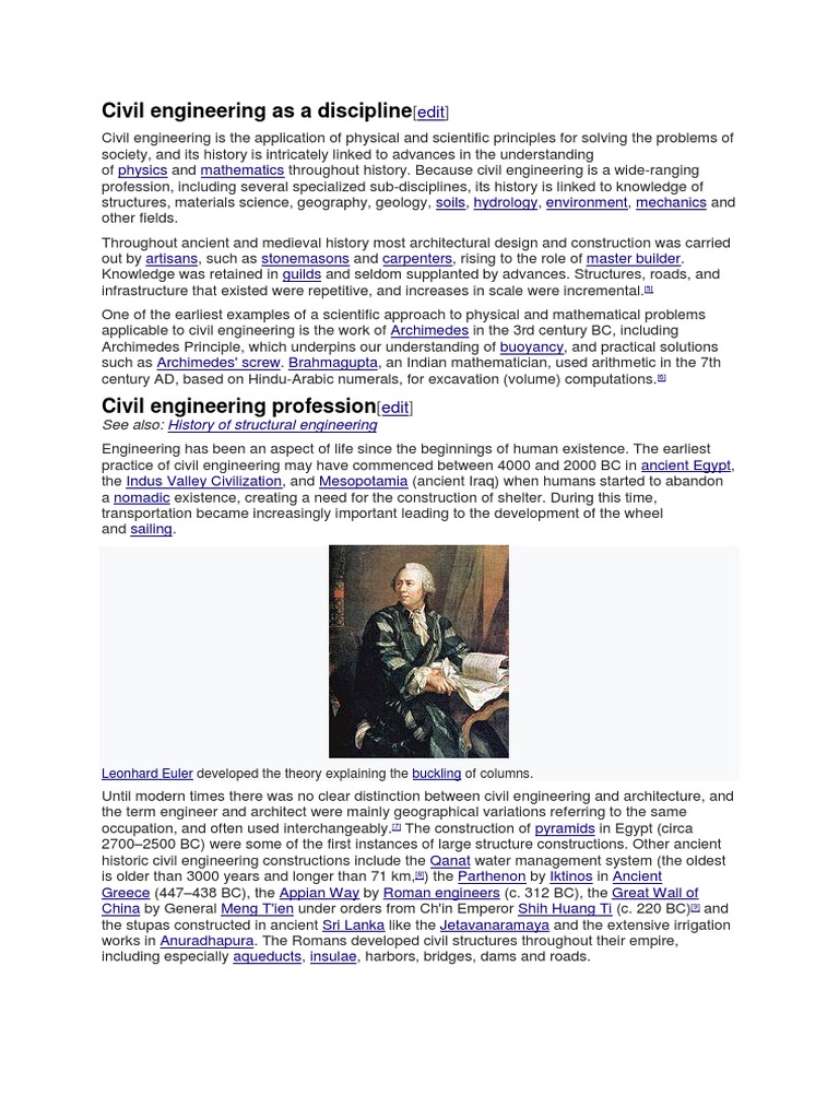 History and Evolution of Civil Engineering | PDF | Civil Engineering ...