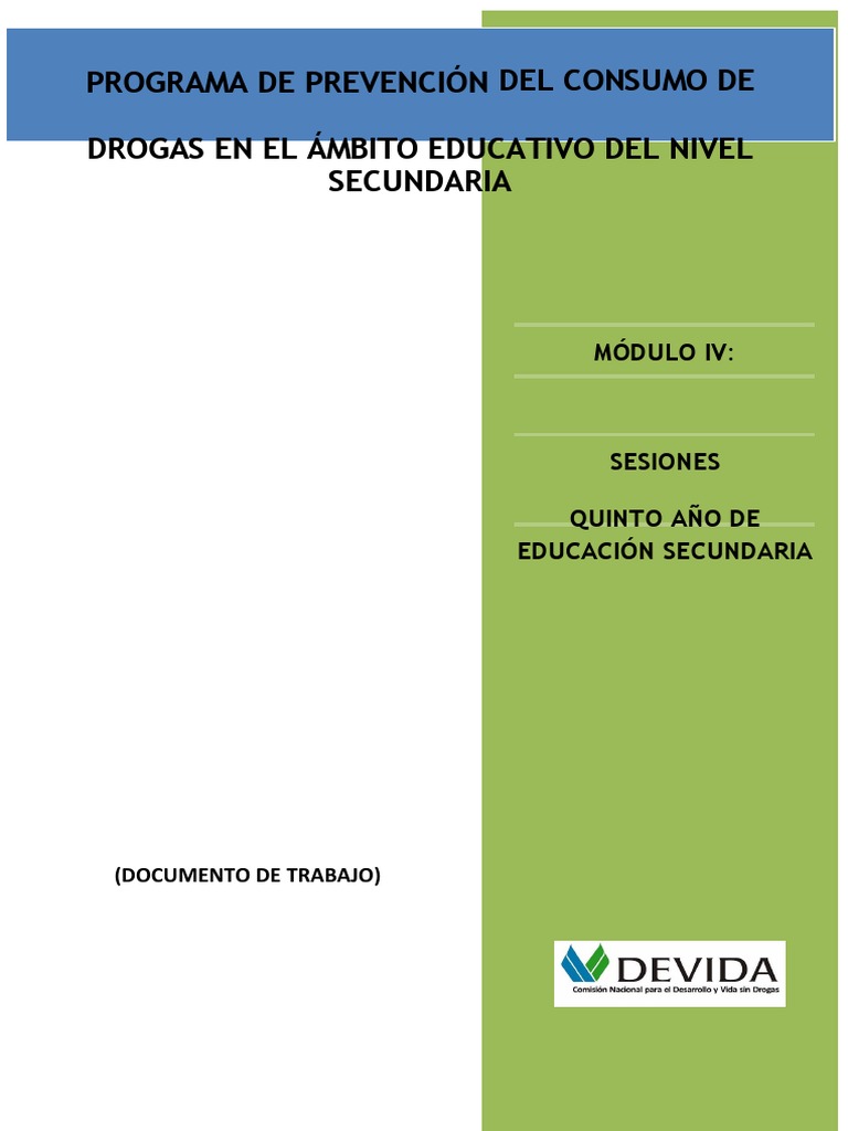 Modulo IV - 5to Secundaria | PDF | Drogas | Cannabis (Droga)