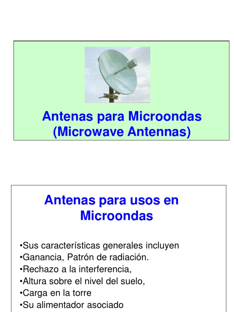 Antenas para Microondas | PDF | Antena (Radio) | Cable coaxial