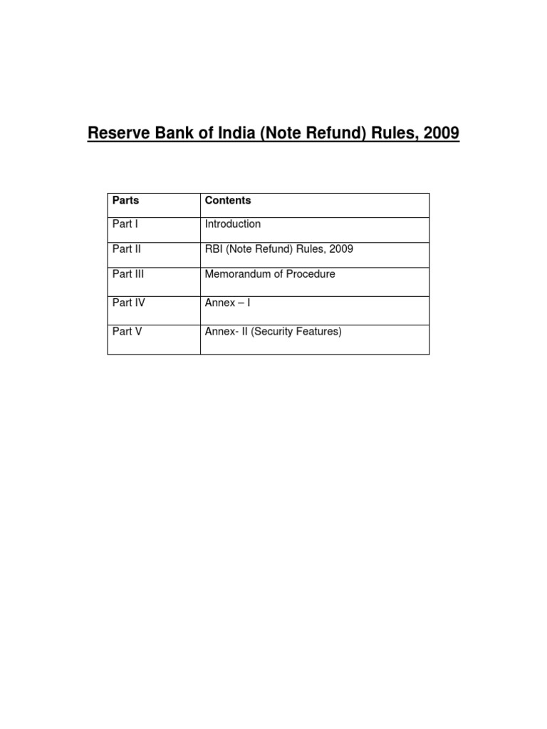 RBI-Note Refund Rules-Revised Guidelines140909 | PDF | Banknote ...