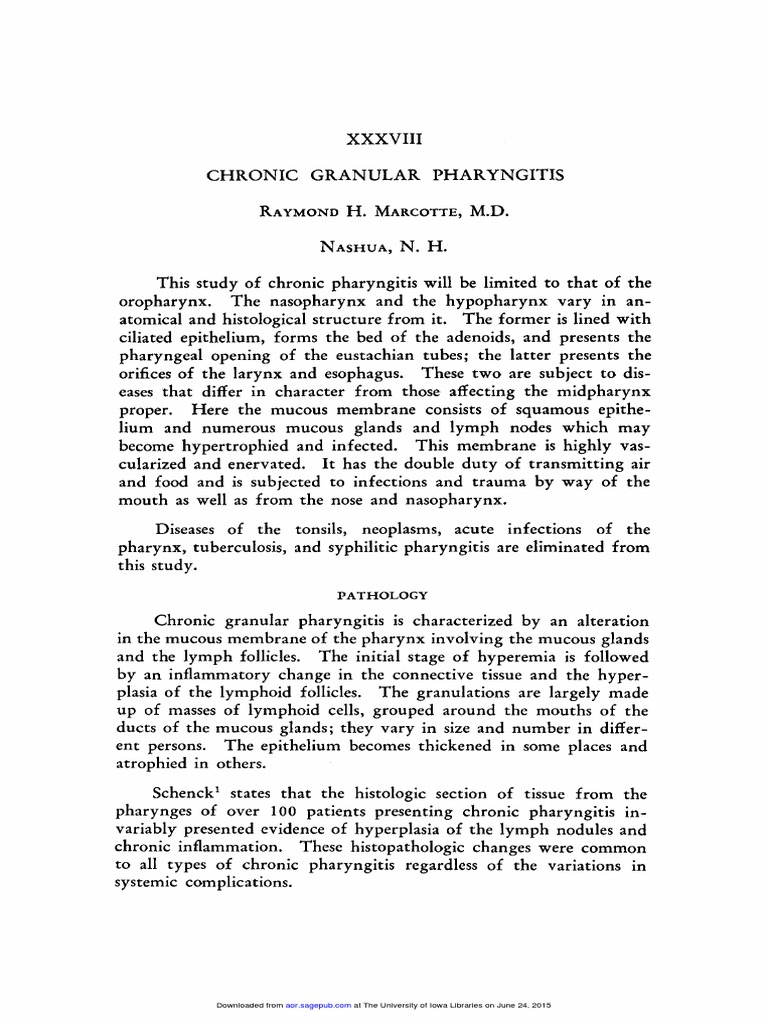 Chronic Granular Pharyngitis | PDF | Lymph Node | Human Anatomy