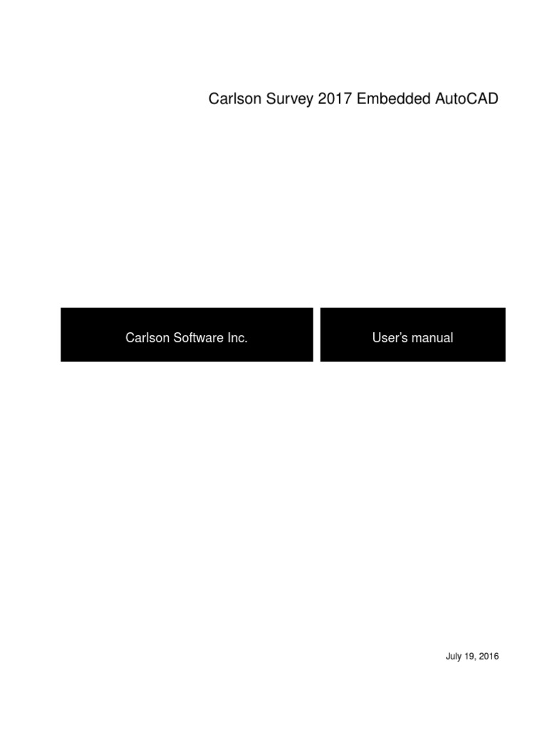 Carlson Survey 2017 EmbeddedAutoCAD PDF | PDF | Geometry | Software