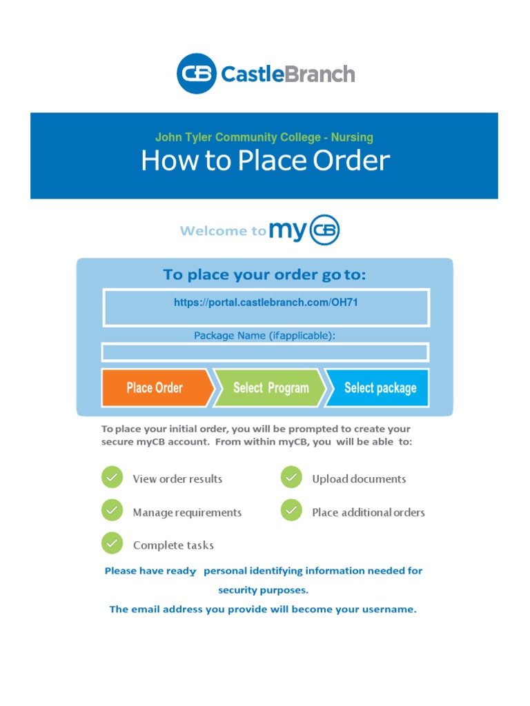 Castlebranch Instruction Form 2019 | PDF | Background Check | Computing