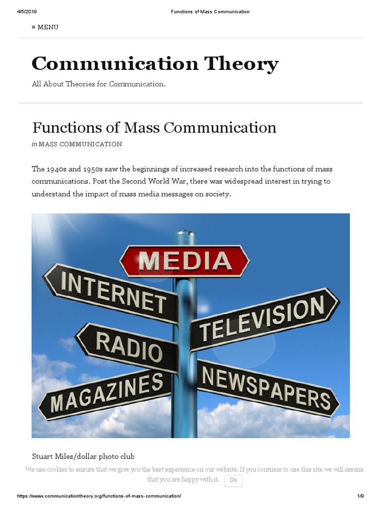 Functions of Mass Communication | PDF | Mass Media | News