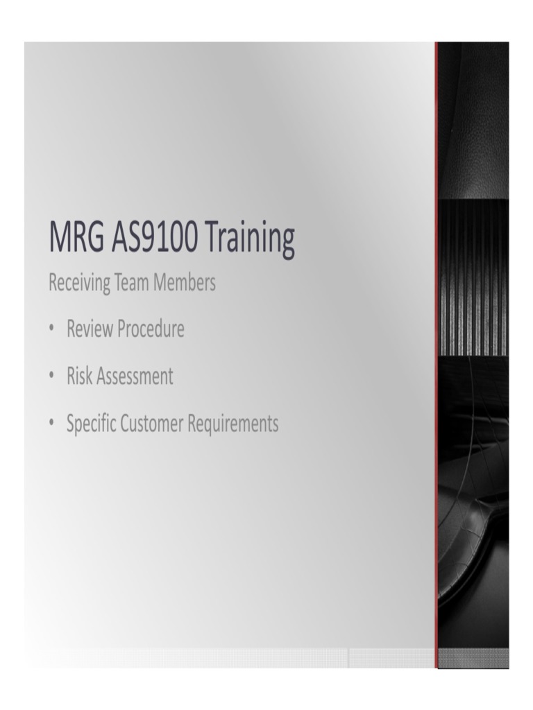 As9100 Receiving Training | PDF