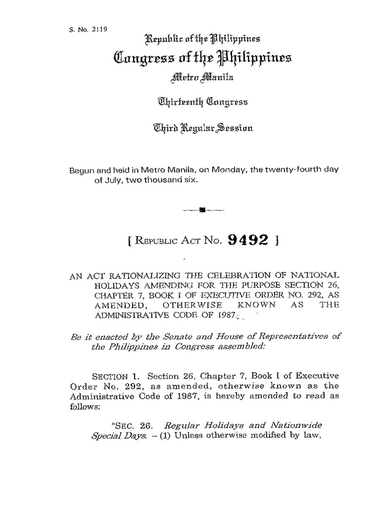 Ra 9492 PDF | PDF | Philippines | Observances