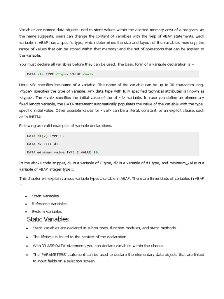 Static Variables | PDF | Variable (Computer Science) | Parameter (Computer Programming)