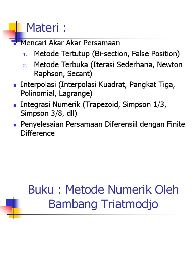 Metode Numerik Akar Persamaan Polinomial PDF | PDF