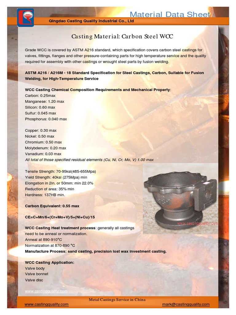 WCC Carbon Steel Casting Specifications | PDF | Steel | Casting ...
