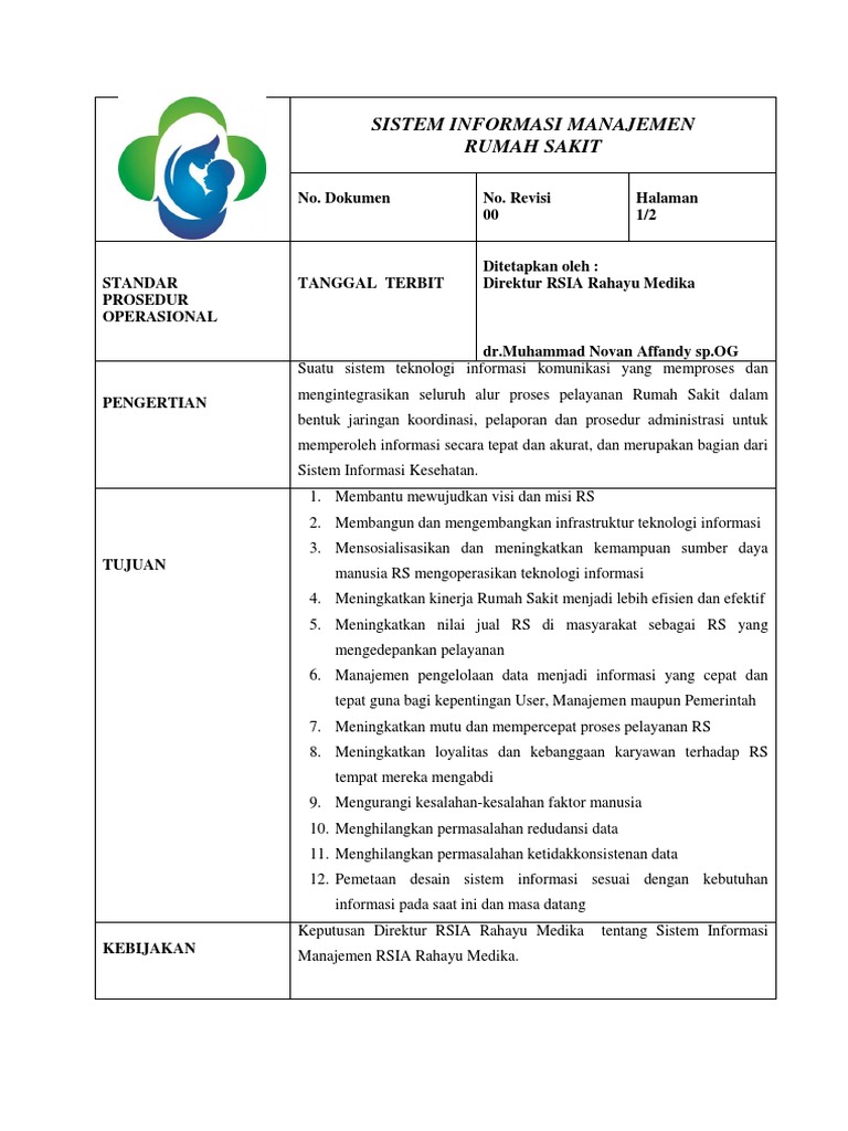 Contoh Aplikasi SIMRS Rumah Sakit | PDF | Sains & Matematika