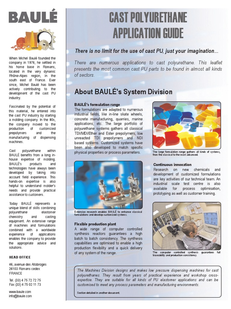 Cast Polyureth Ane Application Guide: About BAULÉ's Sys Te M Divis Ion ...