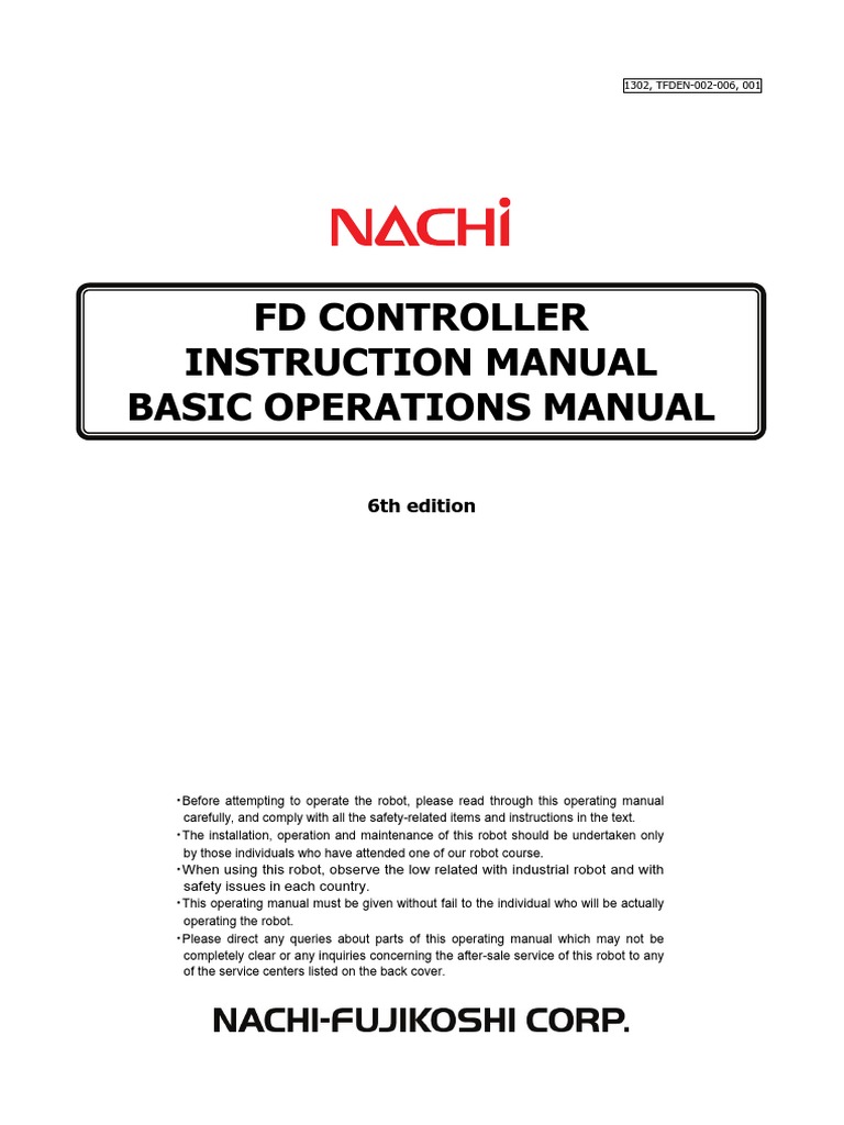 FD Controller Instruction Manual Basic Operations Manual: 6th Edition ...