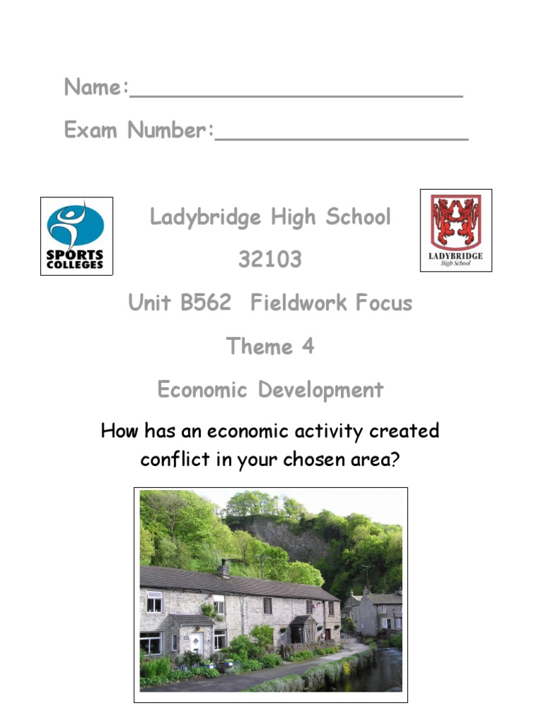 Name: - Exam Number: - Ladybridge High School 32103 Unit B562 Fieldwork ...