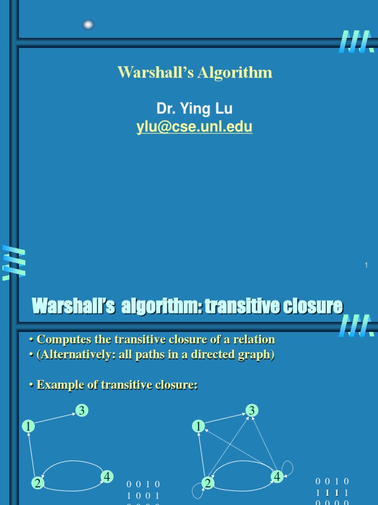 Warshalls Floyds Algorithm | PDF | Theoretical Computer Science ...