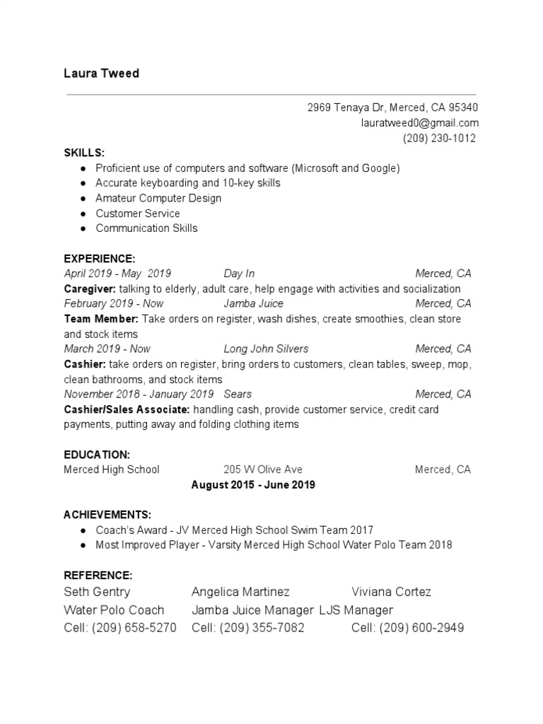 Lauras Resume 1 | PDF