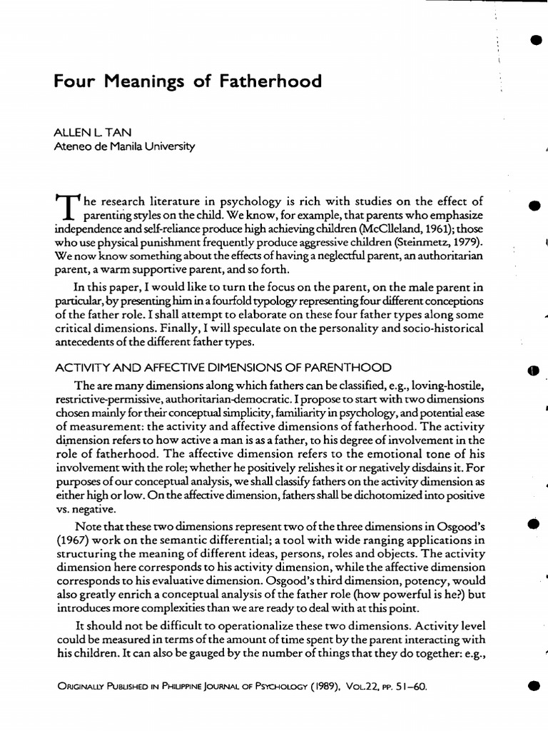 4 Meanings of Fatherhood | PDF | Father | Parenting