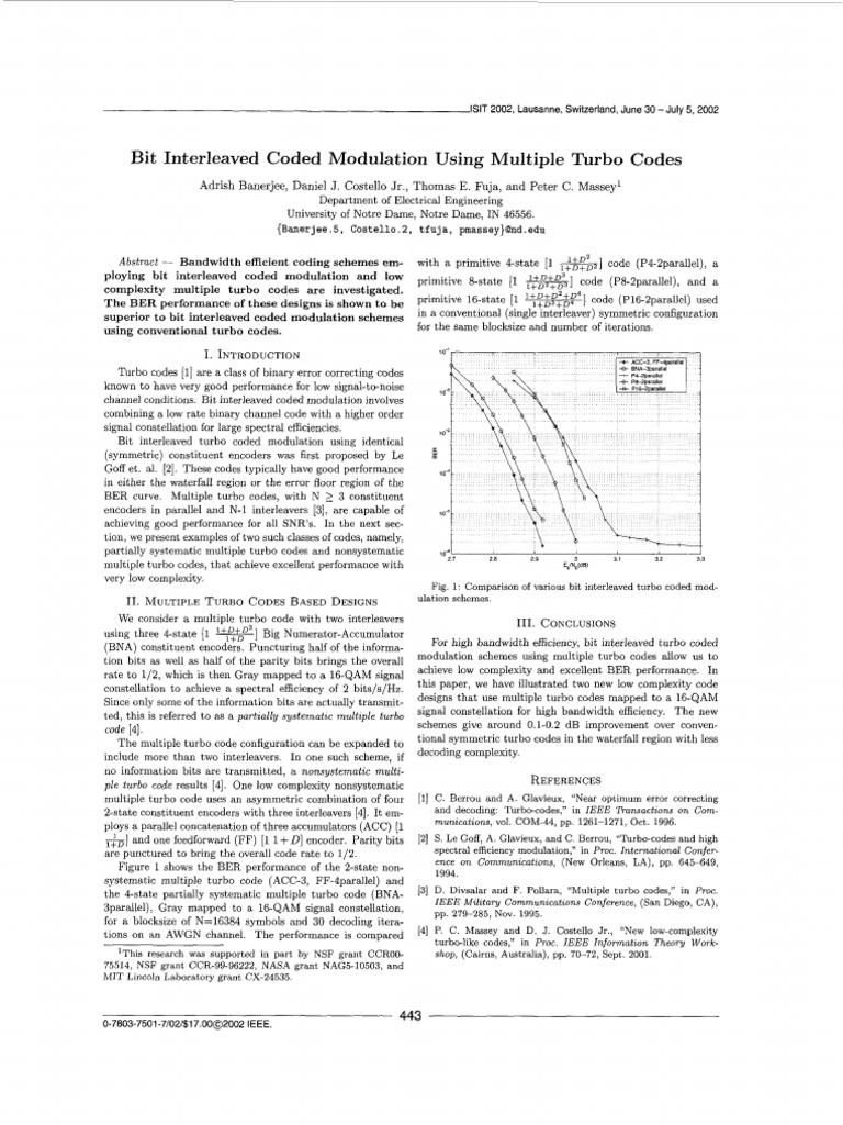 Bit Interleaved Coded Modulation Using Multiple Turbo Codes | PDF | Error Detection And ...