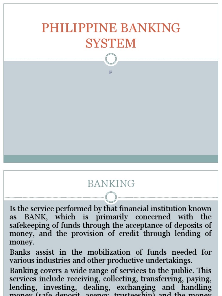 Philippine Banking System | PDF | Cheque | Banks