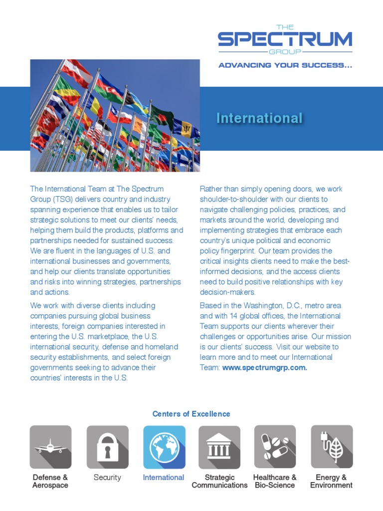 Spectrum Group Flier On Foreign Governmental Clients | PDF | Mergers ...