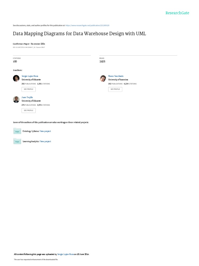 Data Mapping Diagrams For Data Warehouse Design Wi | PDF | Conceptual ...