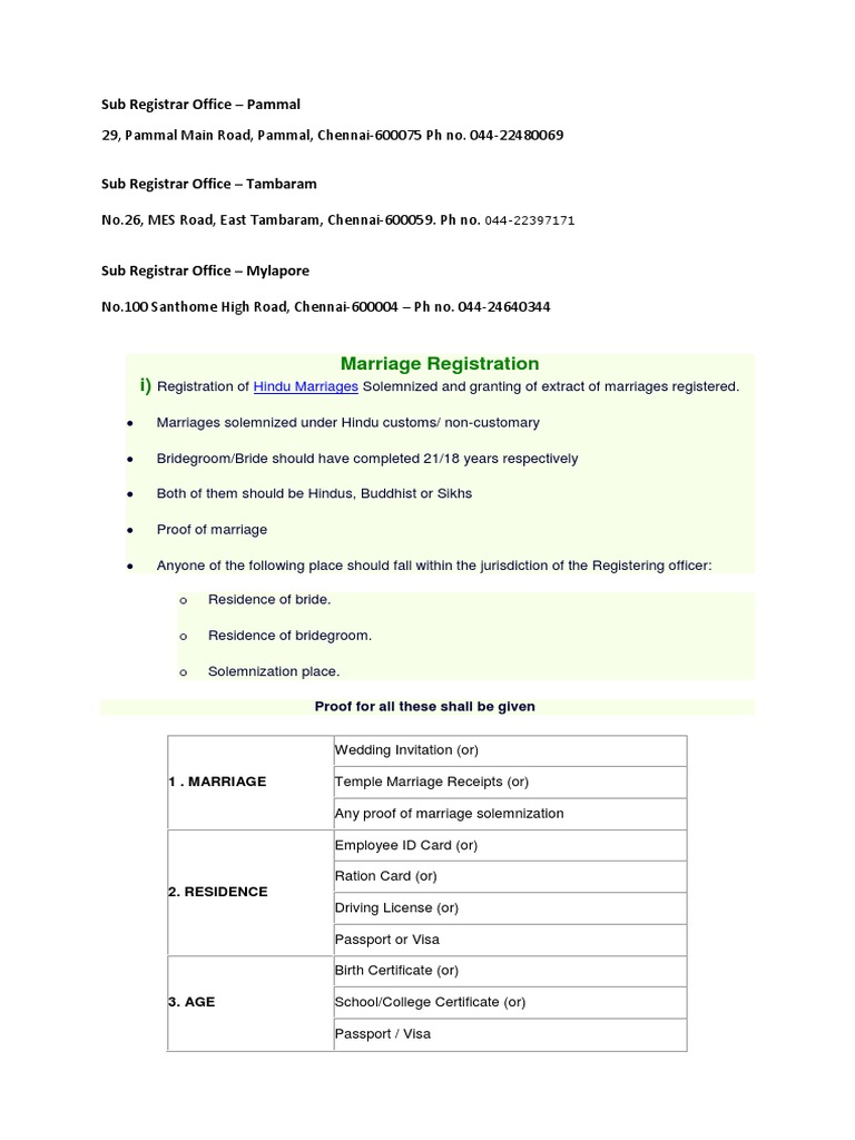 Sub Registrar Office | PDF | Birth Certificate | Wedding