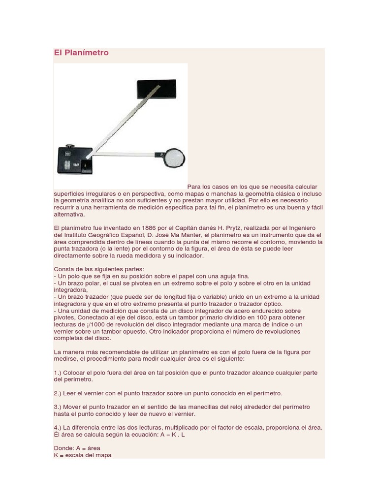 El Planímetro | PDF | Longitud | Medición