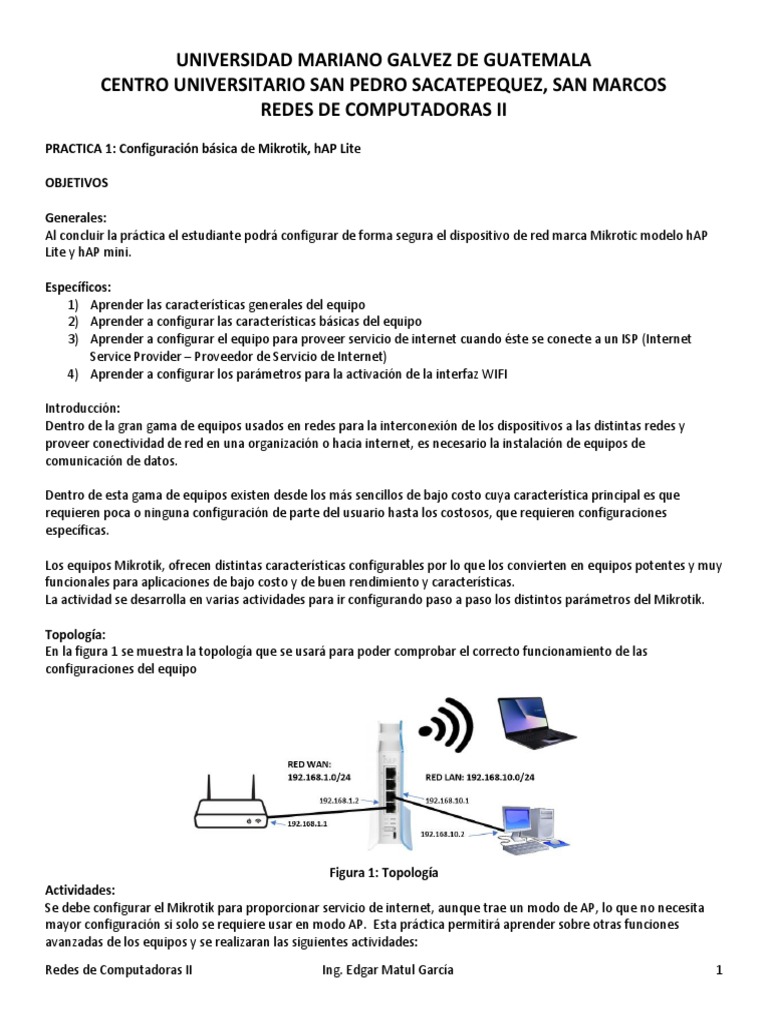 Practica Con Mikrotik | PDF | Dirección IP | Enrutador (Computación)