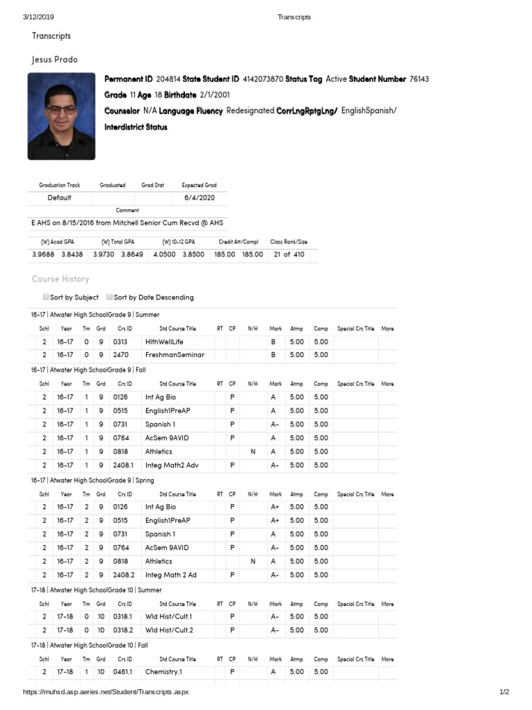 Transcripts | PDF | Schools | Student Assessment And Evaluation