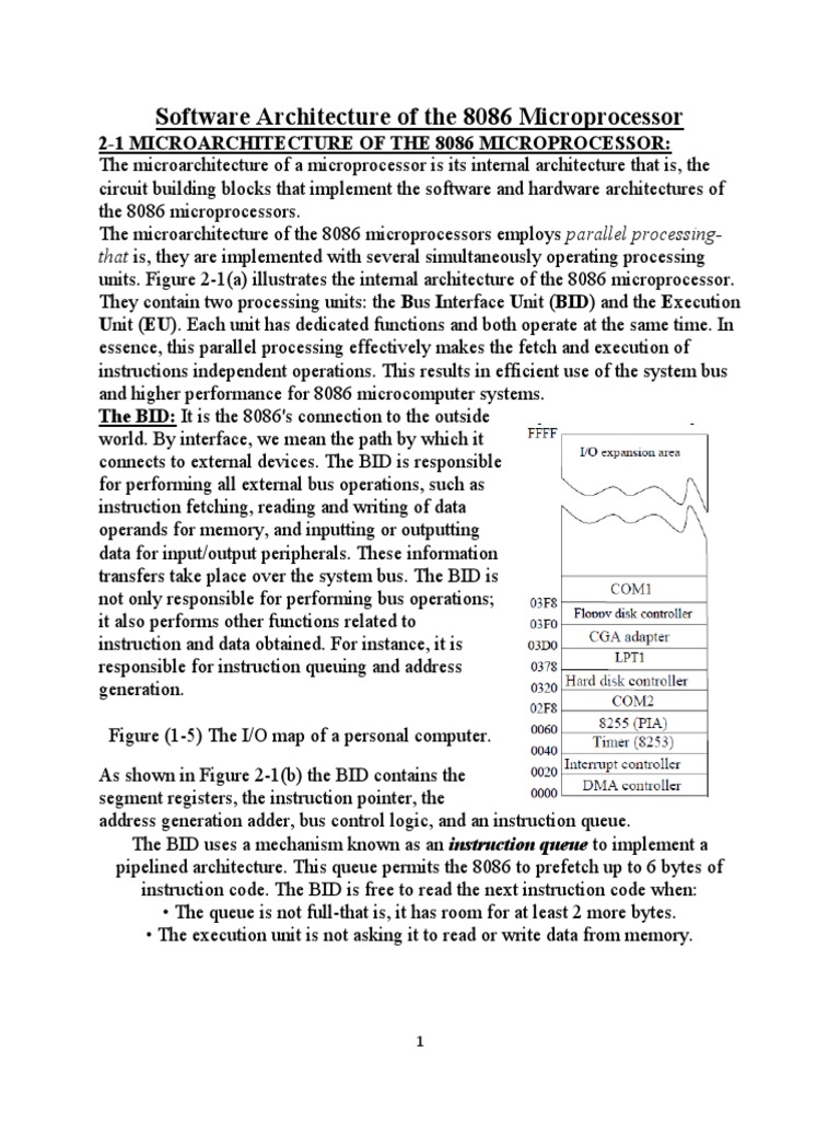 Software Architecture of The 8086 Microprocessor | PDF | Central ...