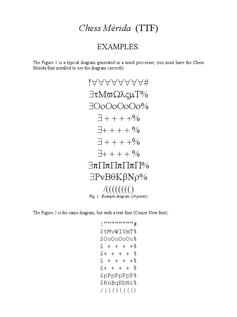 Chess Mérida (TTF) : Examples | PDF | Ascii | Digital Typography