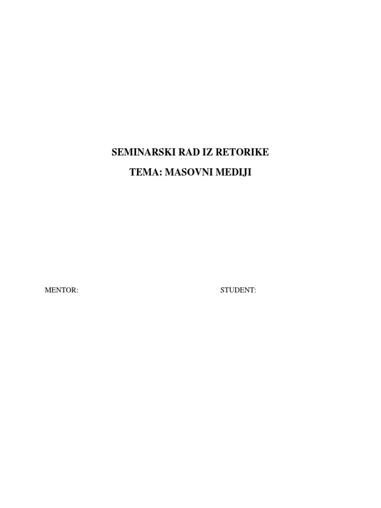 Masovni Mediji | PDF