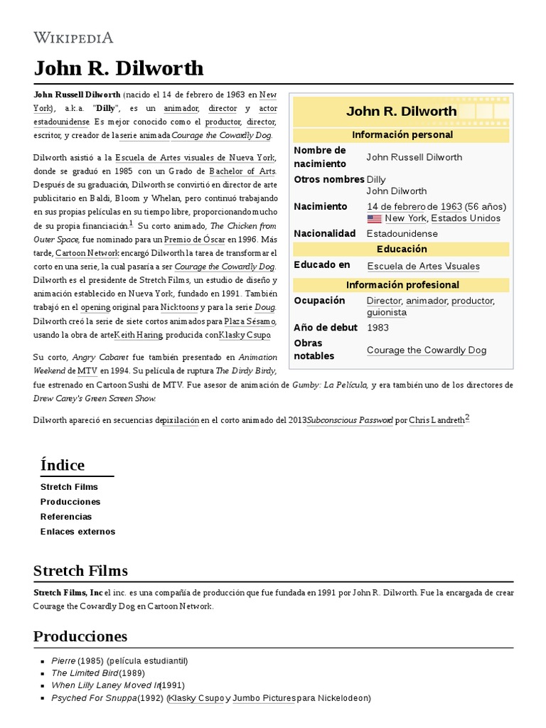 John R. Dilworth | PDF | Animación | Serie animada de televisión